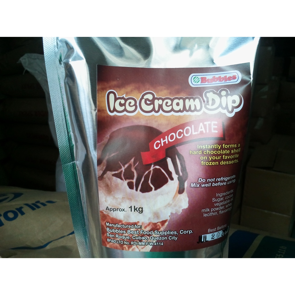 (BUBBLES BEST FOOD) Bubbles Chocolate/Ube Ice Cream Coating Dip 1 kg ...