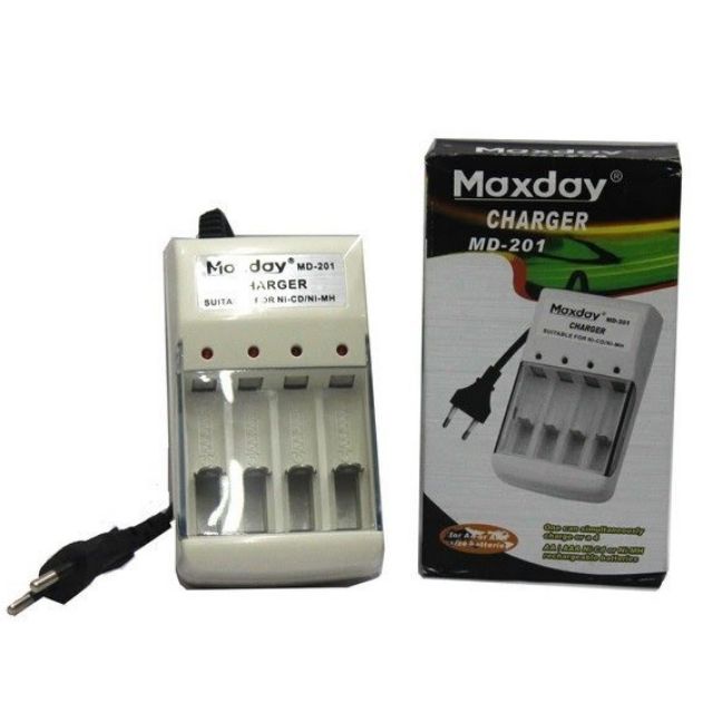 MAXDAY MD-201 Charger Rechargeable BATTERY CHARGER AA / AAA Ni-Mh or Ni ...