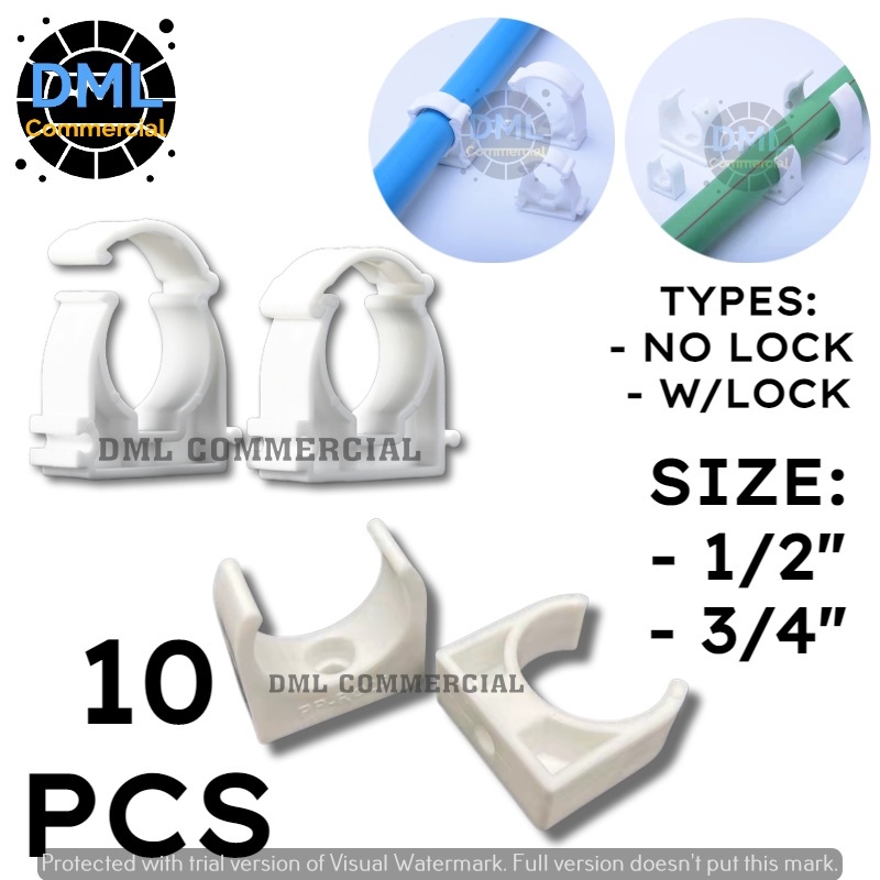 (DML-PPR 14) 10 PCS Supreme PPR Pipe clip PVC Clamp for Water Pipe Tube ...
