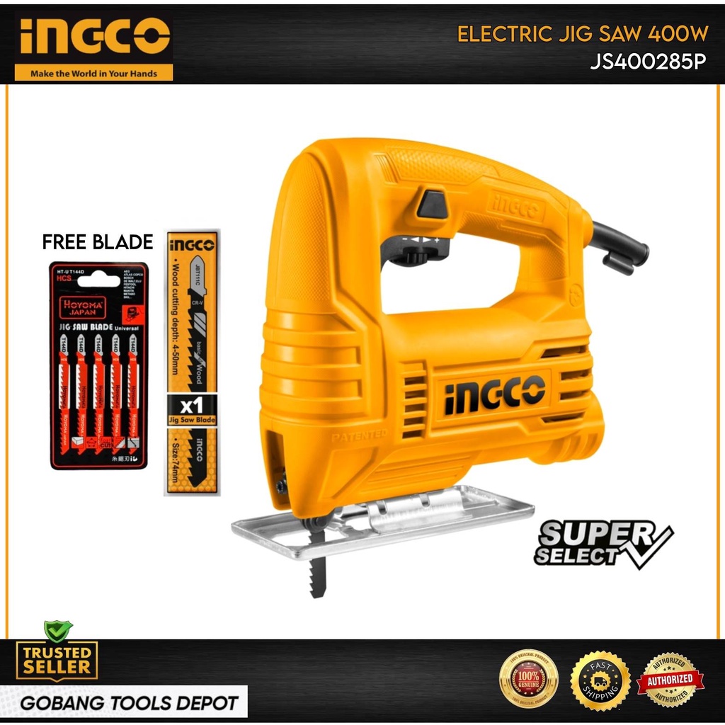 Ingco JS400285P 400W Electric Jigsaw w/ Free 1pc Jigsaw Blade | Shopee ...