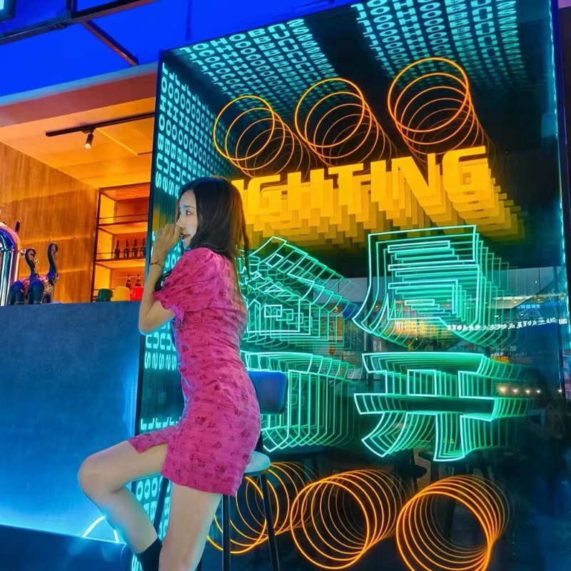 Customized Abyss Mirror Neon Light Door Head Box Decoration Acrylic ...