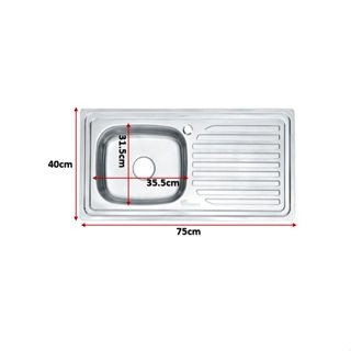 304 STAINLESS STEEL KITCHEN SINK /SIZE:75CM*40CM*14CM | Shopee Philippines
