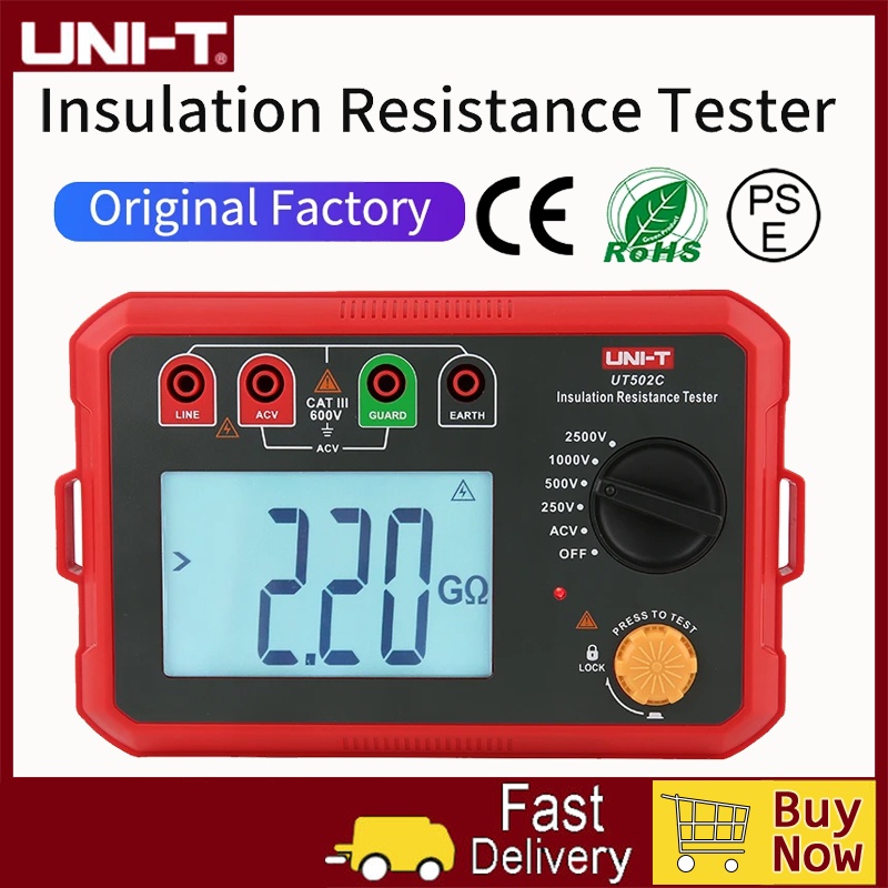 UNI-T Digital Megohmmeter UT502C 2500V Insulation Resistance Tester ...