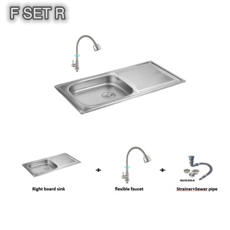 304 STAINLESS STEEL KITCHEN SINK /SIZE:75CM*40CM*14CM | Shopee Philippines
