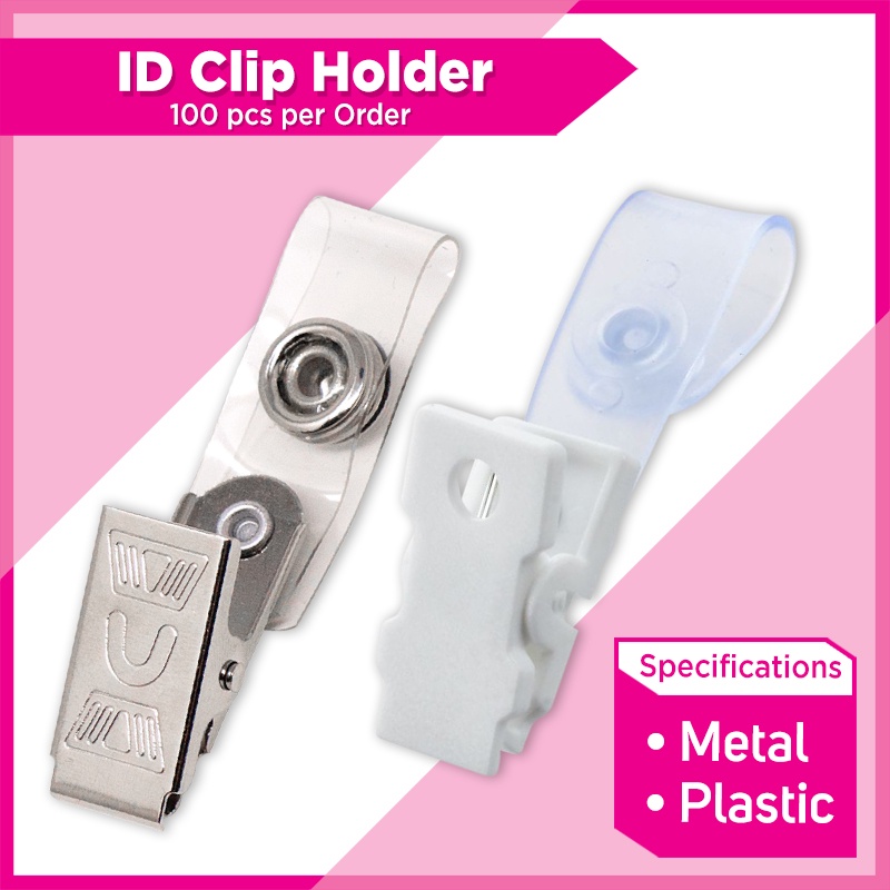Badge ID Clip Holder for ID'S (100 pcs per order) Metal | Shopee ...