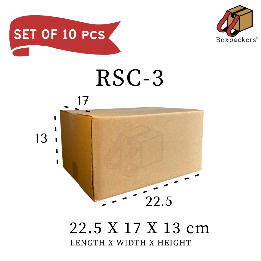 BOXPACKERS PH SET OF 10 PCS RSC3 22.5 X 17 X 13 CM Kraft Corrugated ...