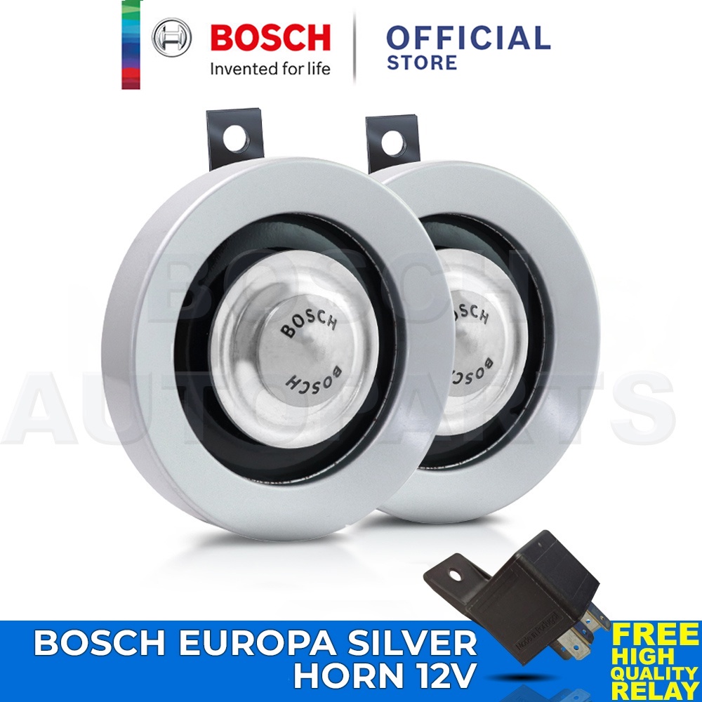 Bosch Horn Europa Silver 12v W/ Original Bosch Relay plus FREE Socket ...