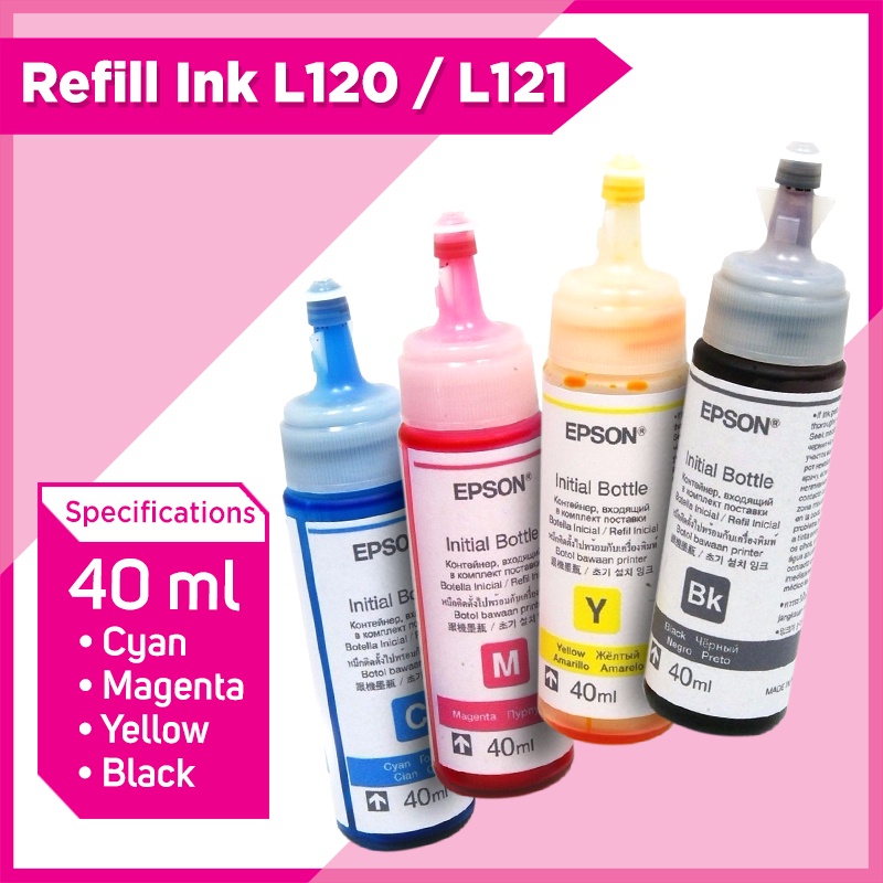 L120/L121 Printer Original Ink 4-Color 40ml (1 set) | Shopee Philippines