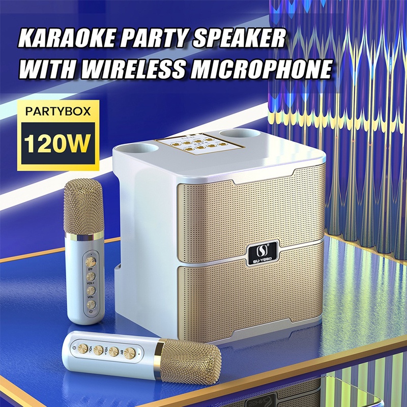 ACAI YS-213 Wireless Microphone Bluetooth Portable Stereo Family Party Ktv Equipment Audio ...