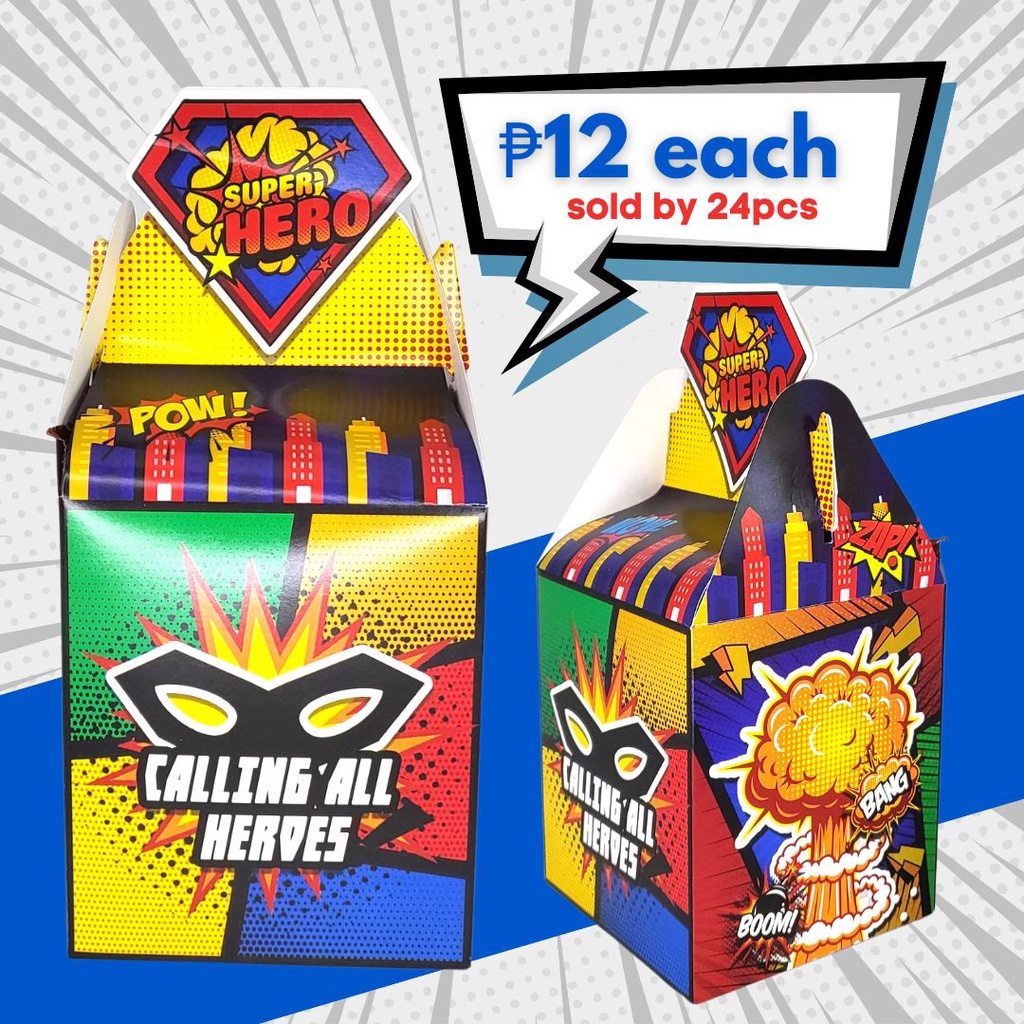 FP1713 (24PCS) Superhero Hero Theme Birthday Royal Treat Loot Bags Loot ...