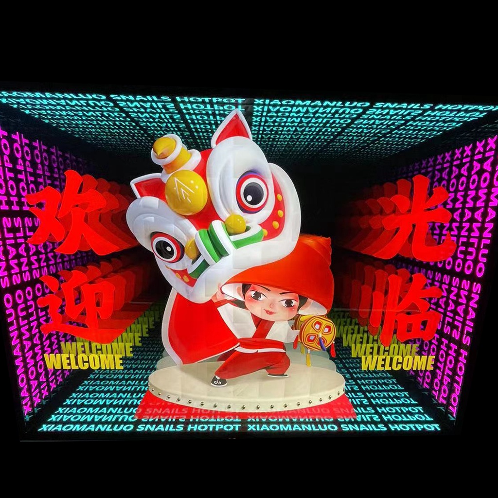 Customized Abyss Mirror Luminous Character Light Box Tunnel led Neon ...