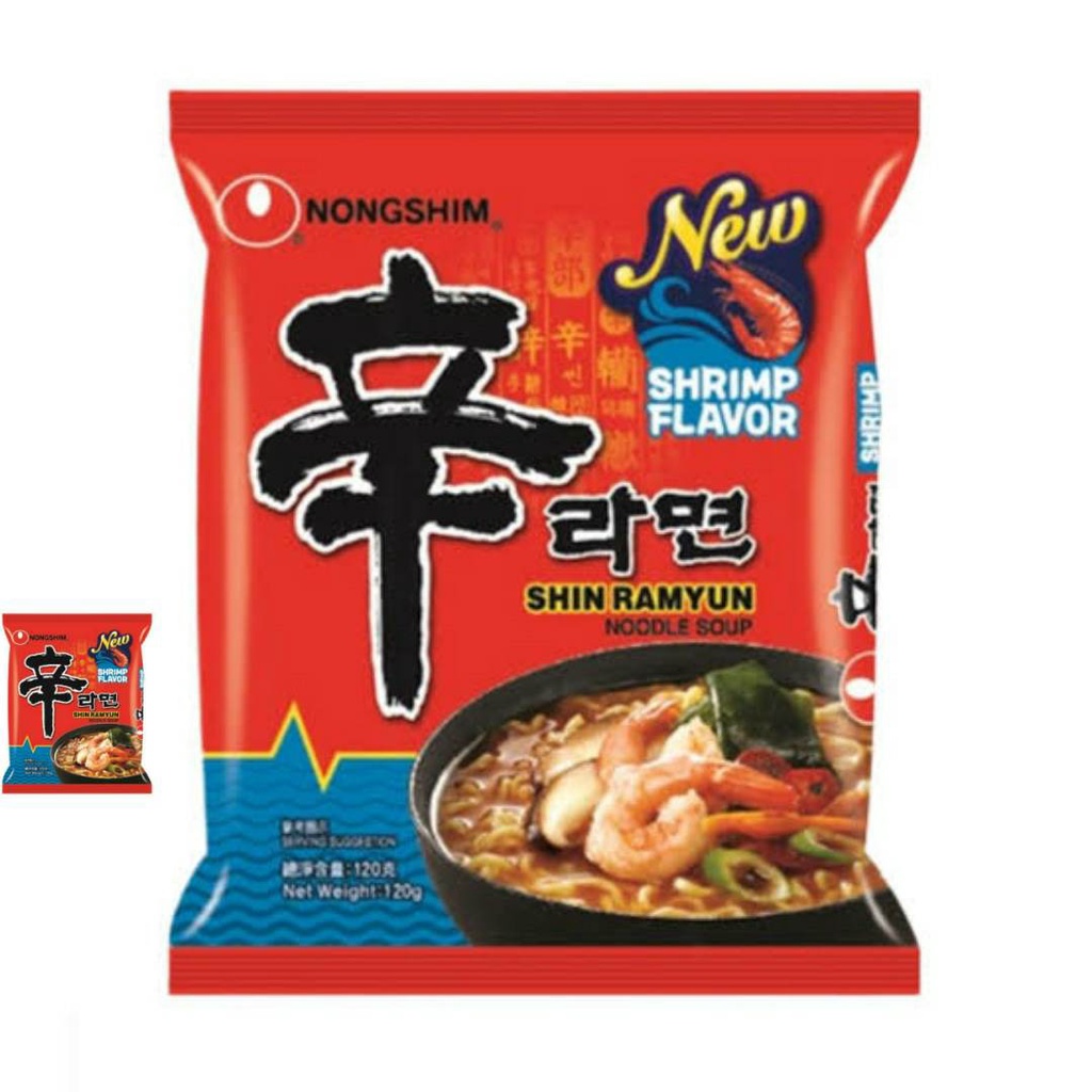 Nongshim Shin Ramyun SHRIMP Flavor ( Korean Ramen Noodle ) 120g ...