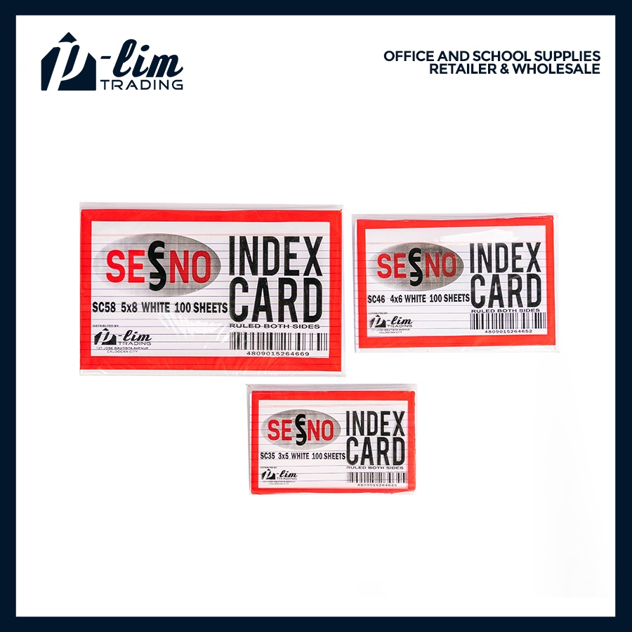 Seno Index Card White (100pcs/pack; ruled both sides) | Shopee Philippines