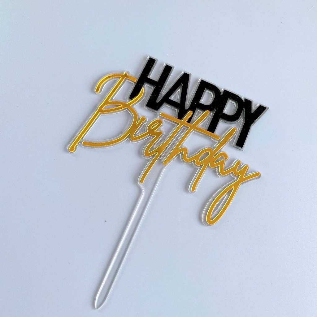 Aesthetic Happy Birthday Topper HBD Topper Cake Topper Acrylic Topper ...