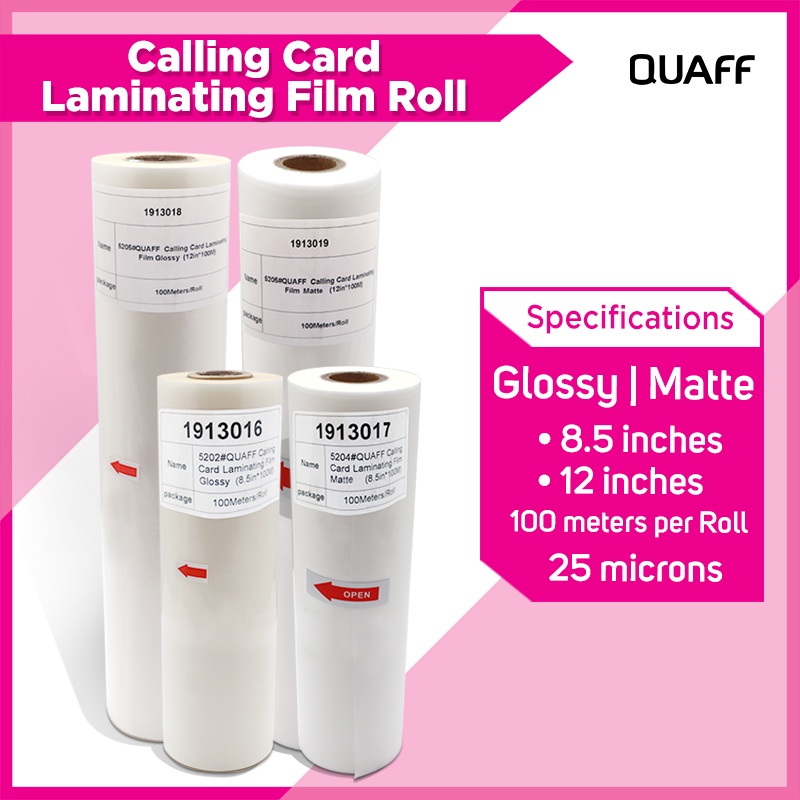 QUAFF Smooth Film Laminating Film Roll for Calling Card Paper 25 ...