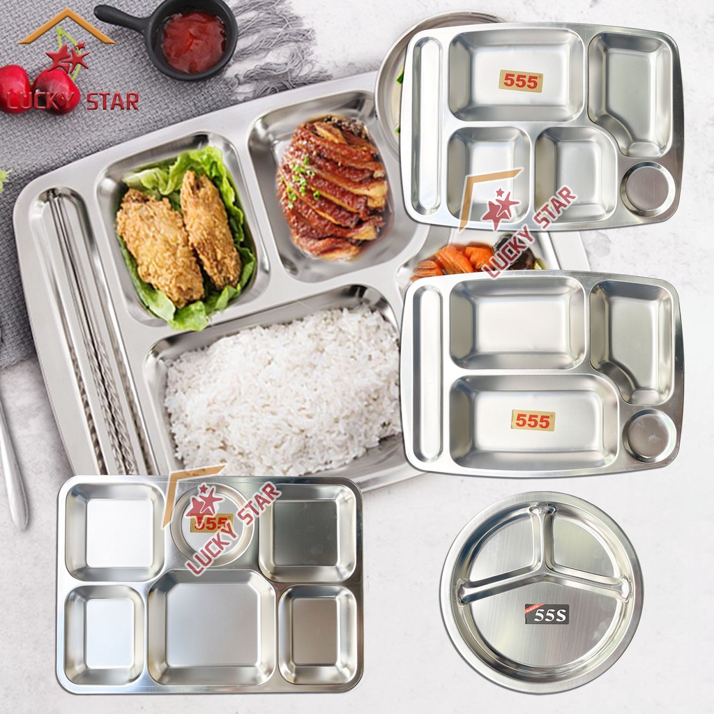 High Quality Divider Food Plate Stainless Steel Dinner Plate For ...