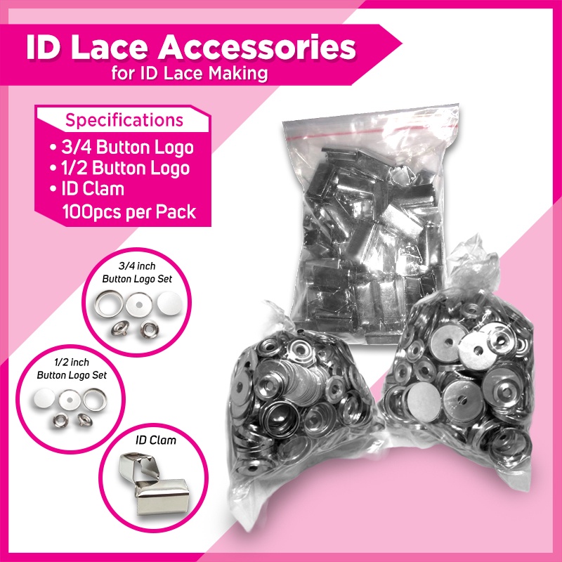 ID Making Accessories (100pcs per pack) ID Clamp // Button Logo Set 1 ...