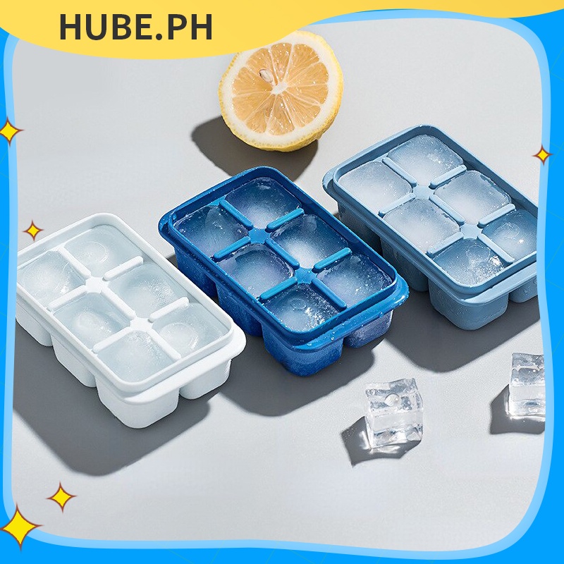 6 Grid Ice Cube Ice Maker Frozen Mold Freezer Frozen Ice Box with Lid ...