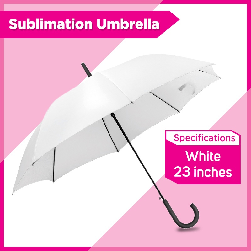 23 inches Sublimation Umbrella White for UV and Weather Protection ...