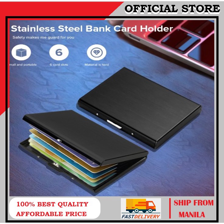 Men Anti-scan Stainless Steel Case RFID Blocking Wallet ID Credit Card ...