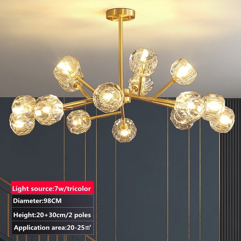 Tri color Modern Chandelier Ceiling Light Crystal Drop Light Hanging ...