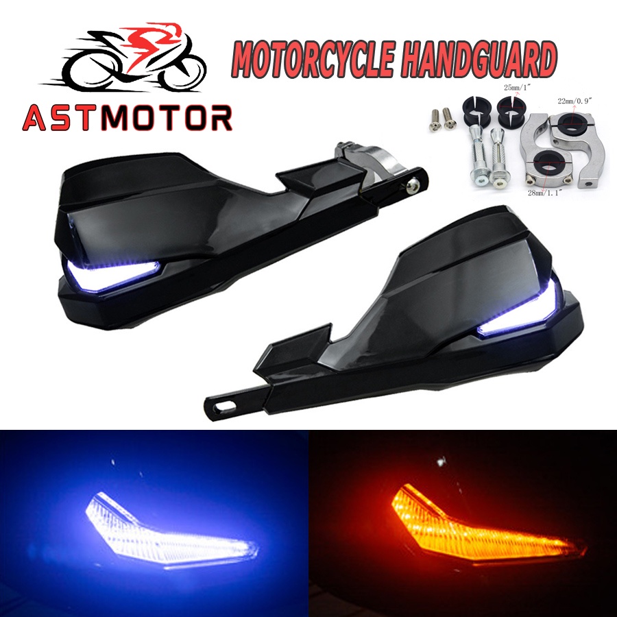 Universal Motorcycle Handguards 22MM 28MM Handlebar Protector & Led ...