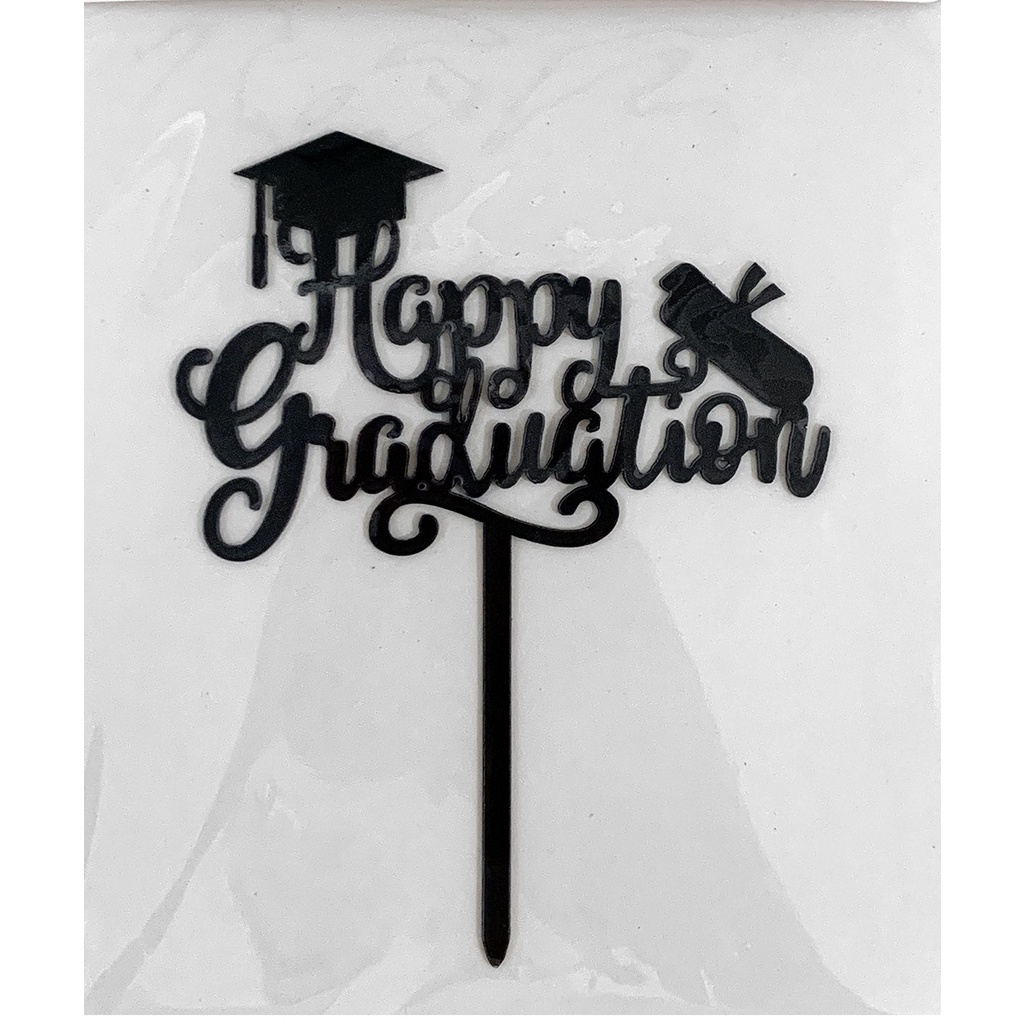 Happy Graduation Cake Topper Cursive black | Shopee Philippines