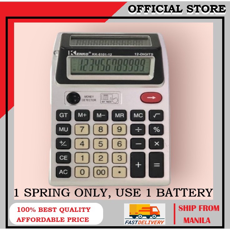 SYX SHOP Electronic Calculator Dual Display with Money Detector 12 ...