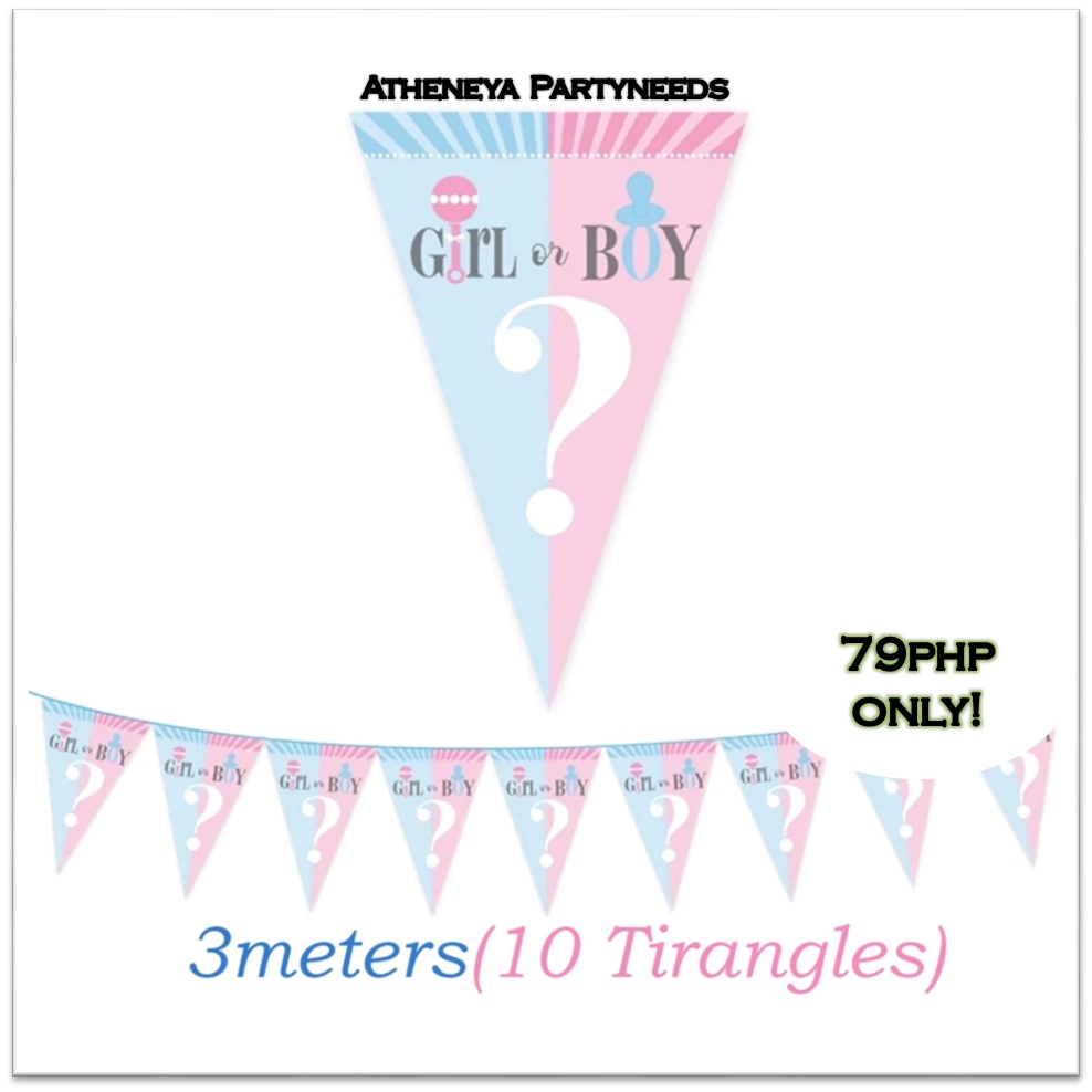 1pack Gender Reveal Banderitas/Banner/pennant/flag / its a boy or its a ...