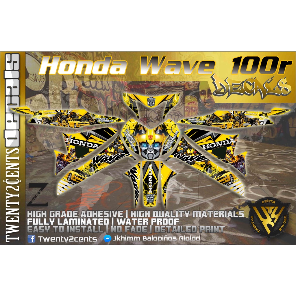 honda wave 100r / 100 High-Quality Decals and Stickers bumble bee ...