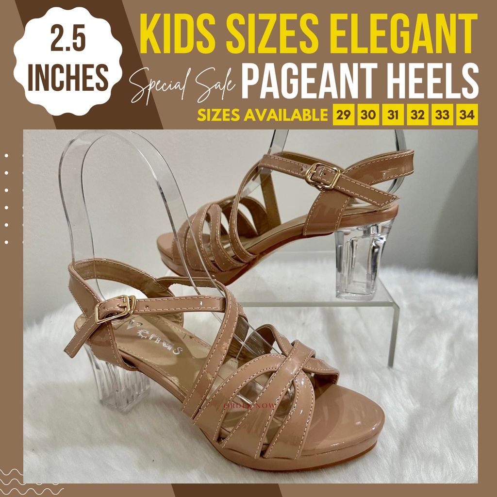 ELEGANT PAGEANT HEELS KIDS SIZES 2.5 INCHES HEEL HEIGHT SIZES 29-34 ...