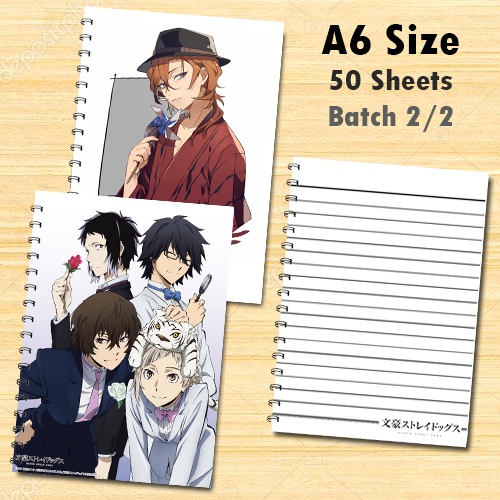 A6 Size (Small) Bungo Stray Dogs Anime Notebook (Batch 2/2) Stationary ...