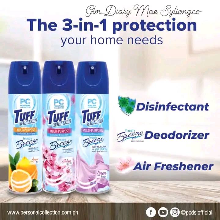 TUFF GERMBAN MULTI-PURPOSE Disinfectant & Room Spray 250ml | Shopee ...