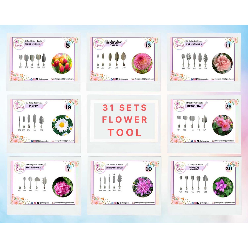 3D Jelly Cake Flower Tools/Needles High Quality Stainless Steel(5pcs ...