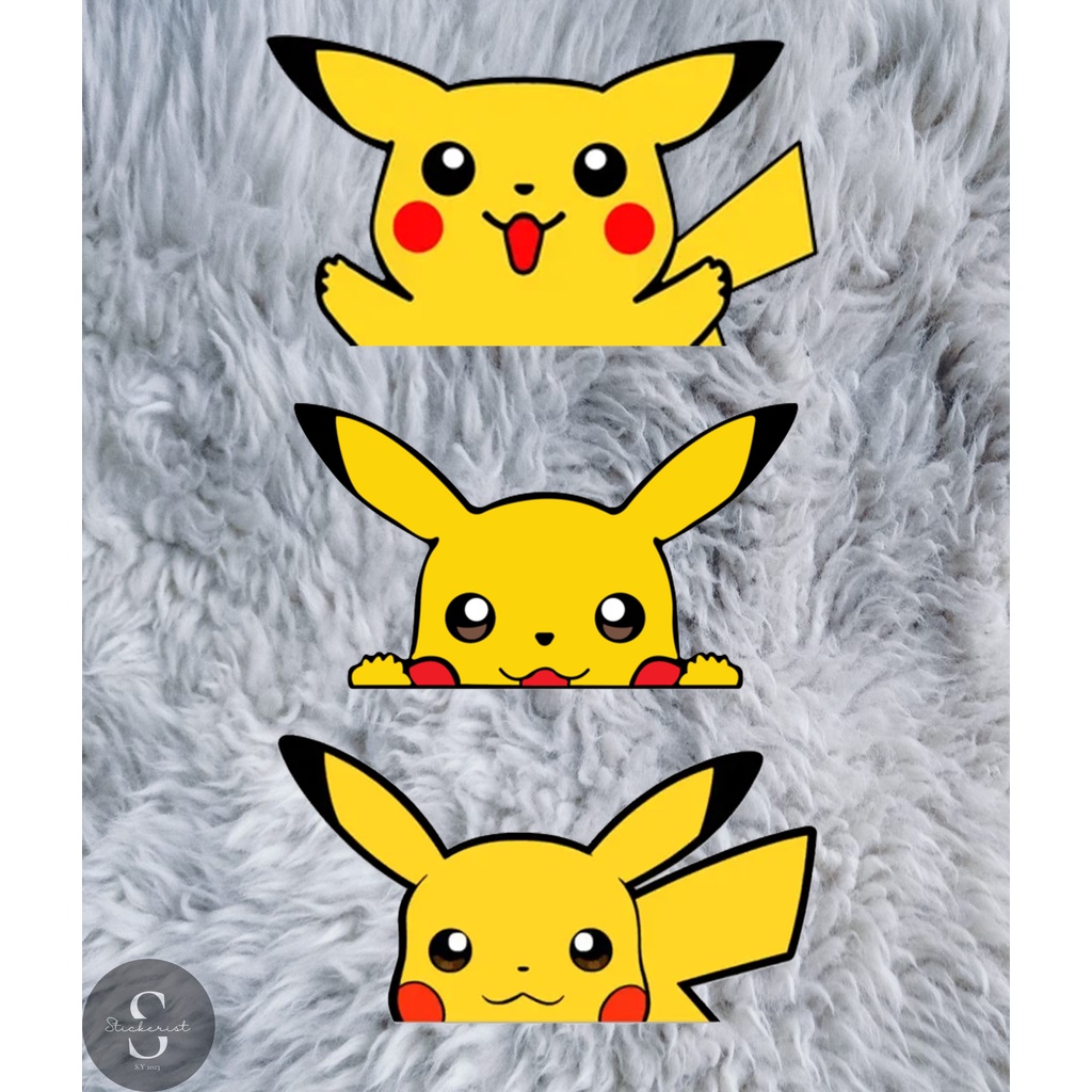 Pikachu Pokemon Anime Peeker Waterproof Laminated Vinyl 3D Sticker ...