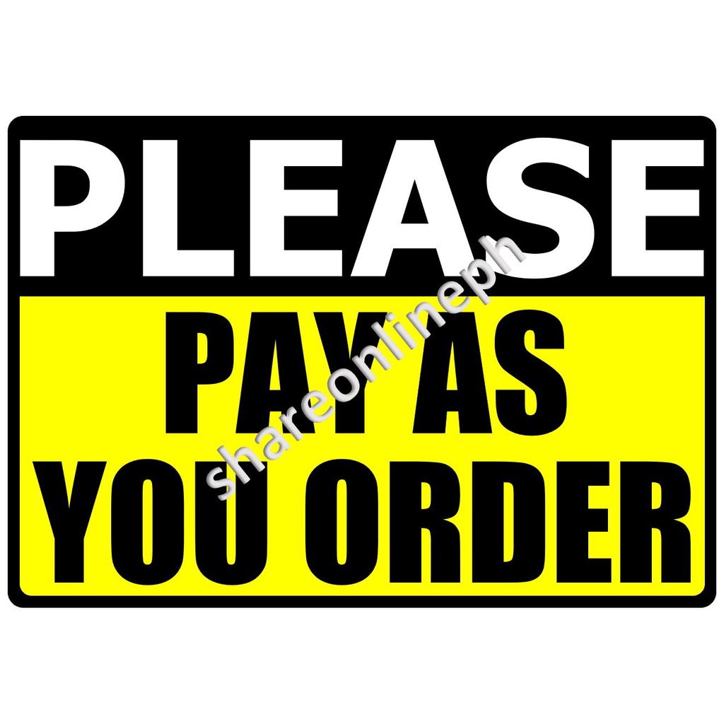 Pay As You Order Signage Sign Boards | Shopee Philippines