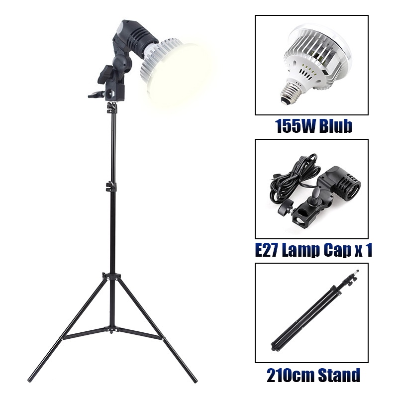 300W E27 Light Bulb with 210cm Stand Photography Lighting Set Photo ...