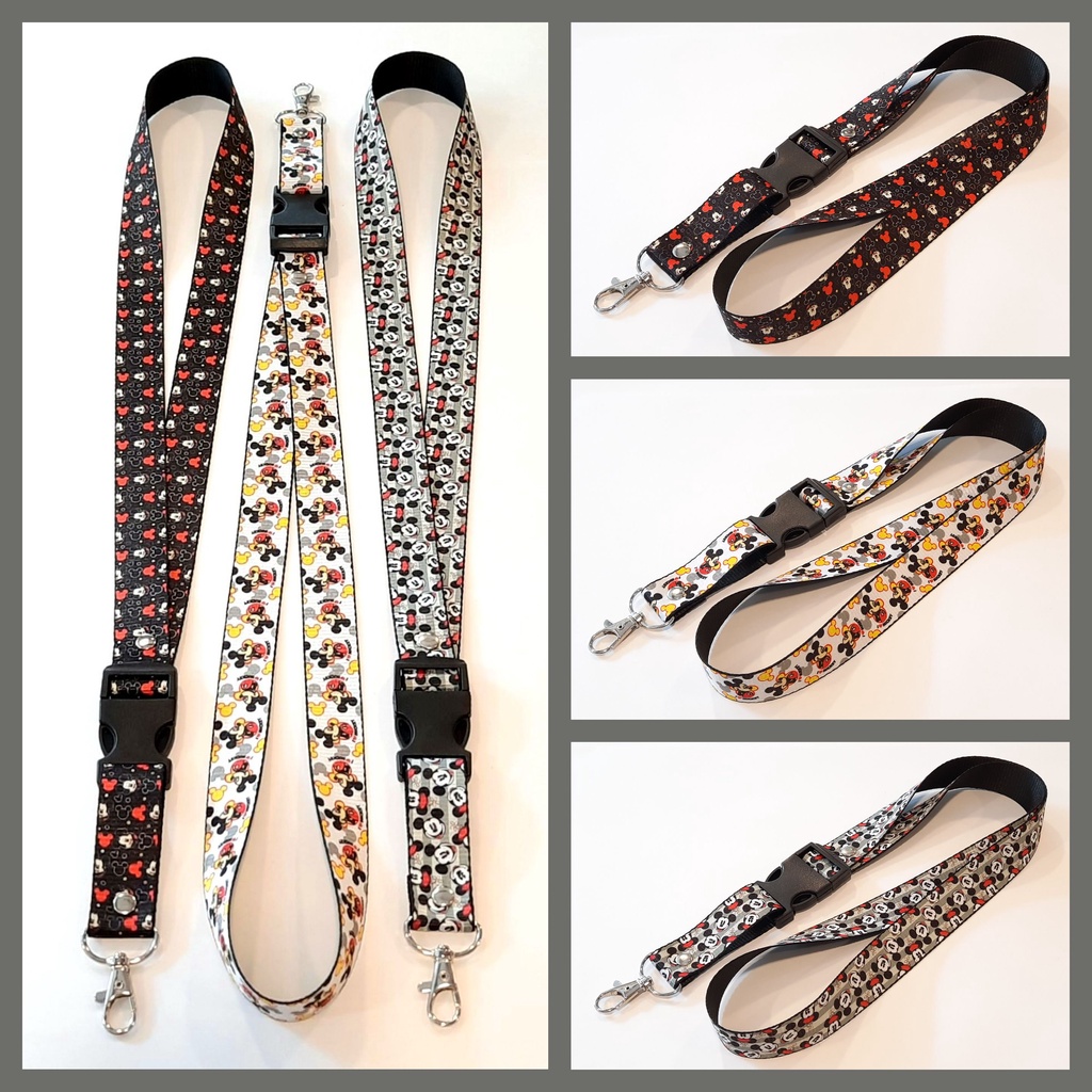 MICKEY & MINNIE MOUSE Style ID Lace Holder Lanyard Neck Strap, 1 Inch ...