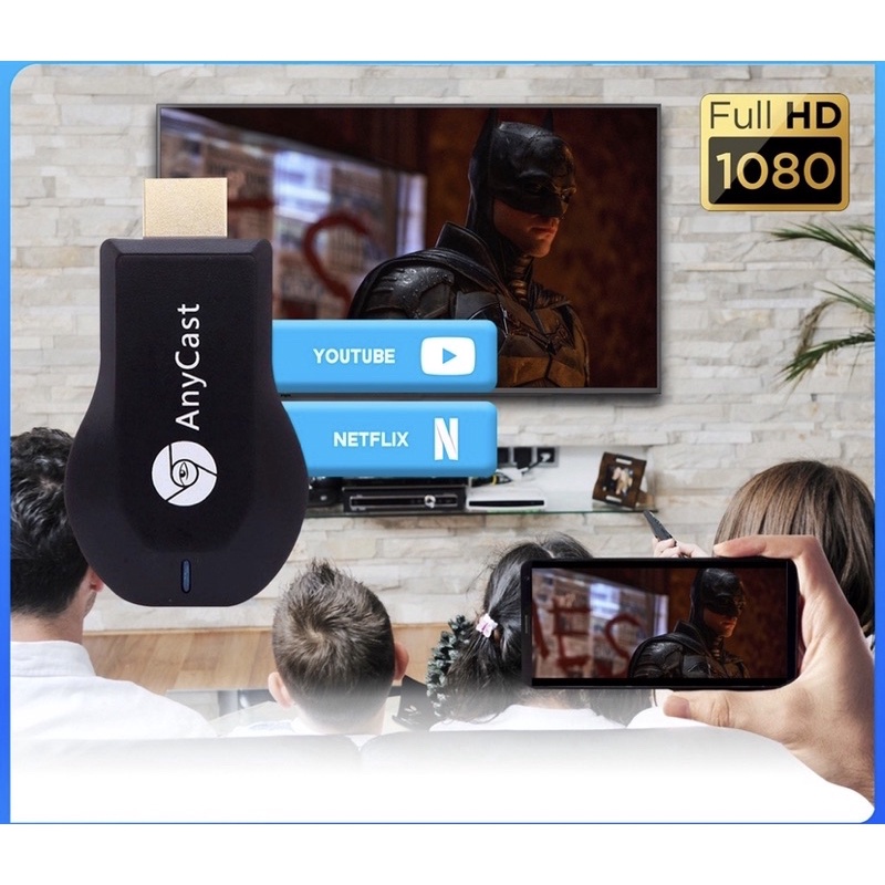 AnyCast Chromecast M9 PLUS TV Stick WiFi Dongle Receiver 1080P Display ...