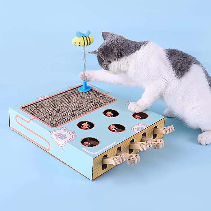 Cat Enrichment Toys CatS Whack a mole Toy with cat Scratching pad Cat ...