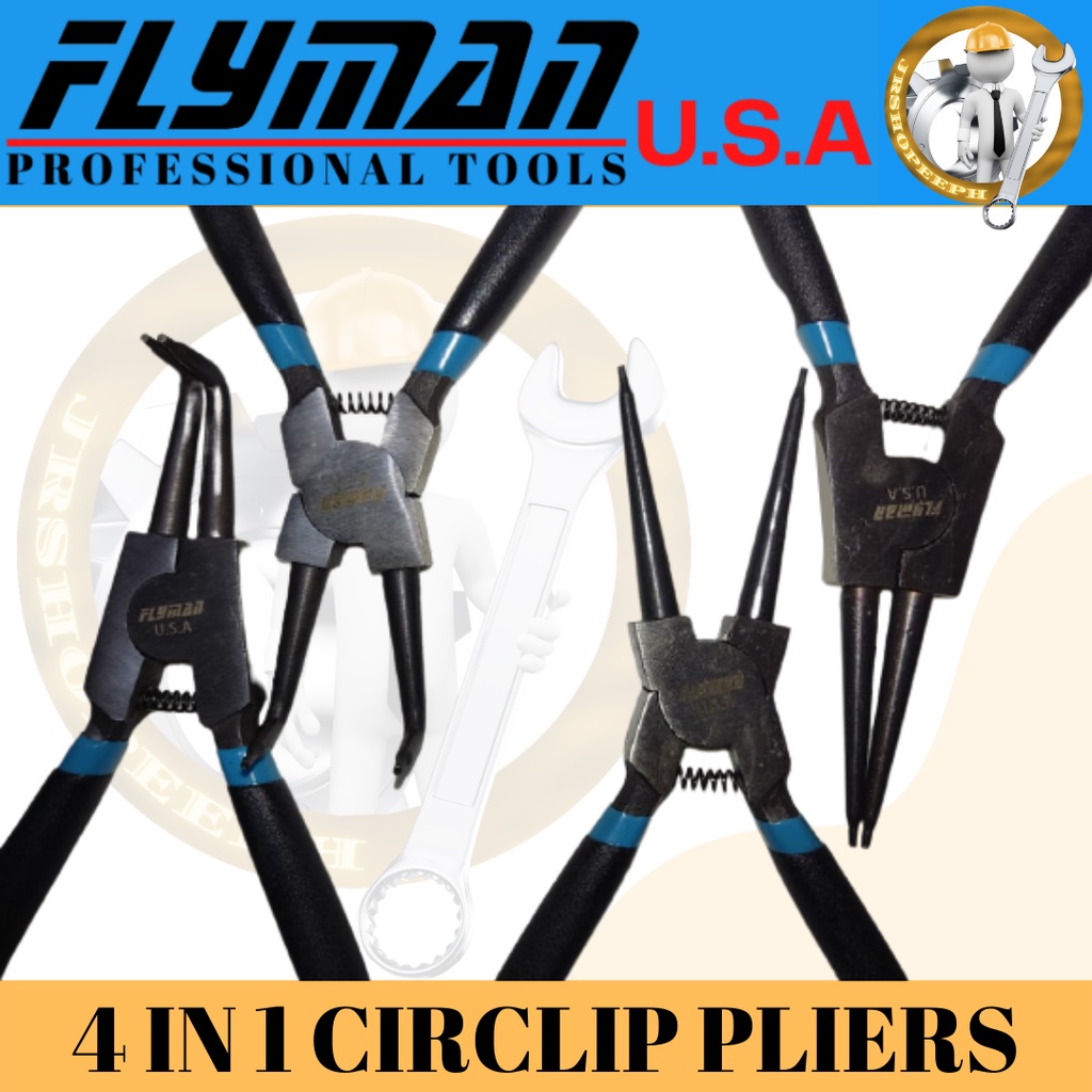 FLYMAN USA | 4 In 1 4pcs Circlip Plier Flyman Snap Ring Plier | Shopee Philippines