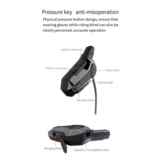 FOREST E1 Bluetooth Intercom Motorcycle helmet Bluetothheadset for 2 ...