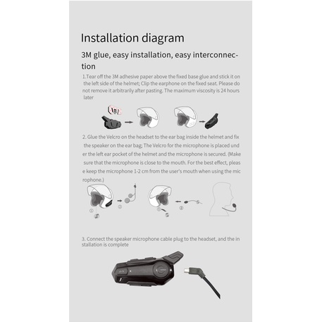 FOREST E1 Bluetooth Intercom Motorcycle helmet Bluetothheadset for 2 ...