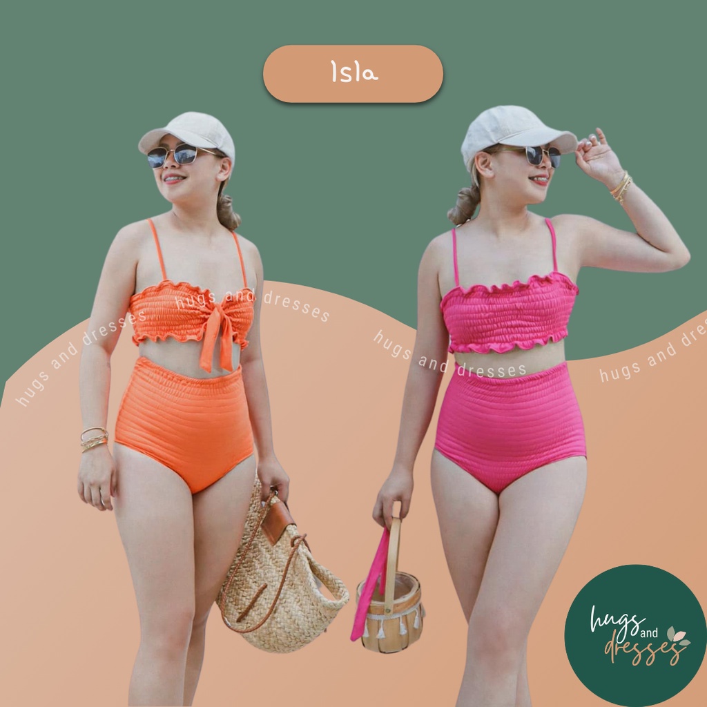 ISLA set -- 2-piece smocked summer bikini set | Shopee Philippines