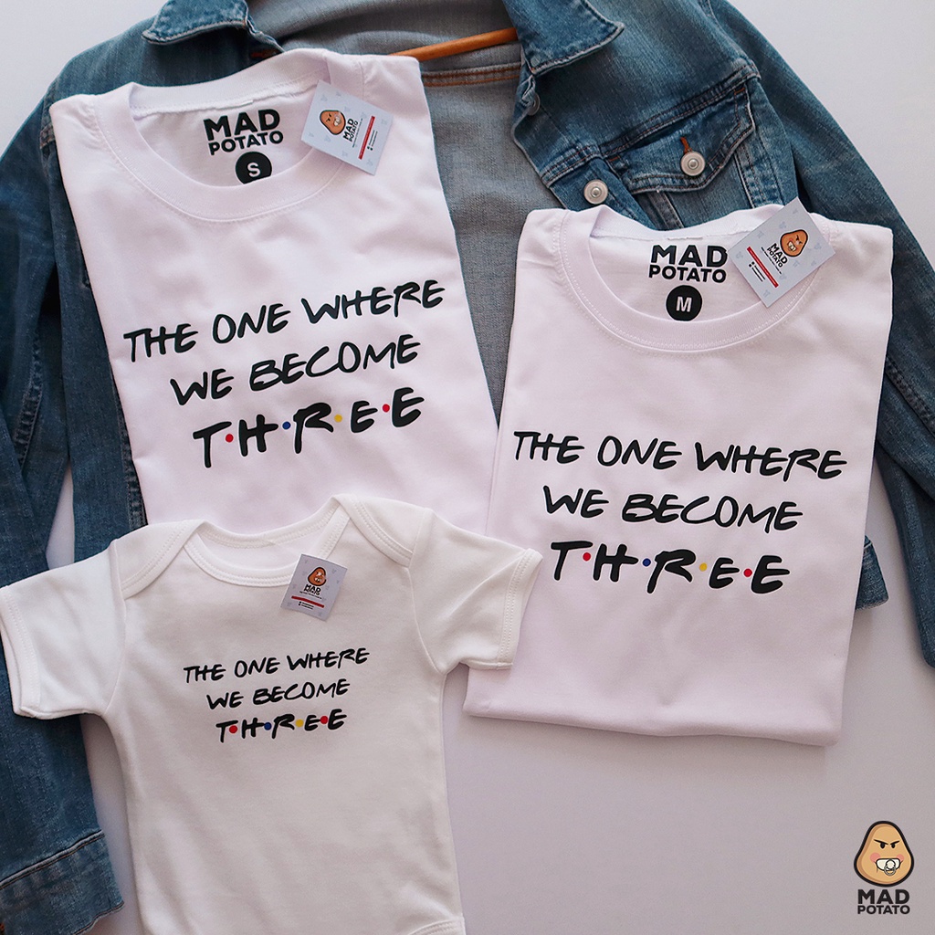 MAD POTATO Friends The One Where We Become Three Family Terno Matching ...