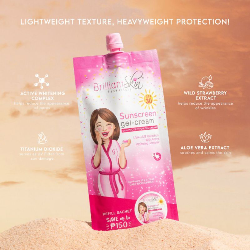 Brilliant Skin Sunscreen Gel-Cream 50g | Shopee Philippines