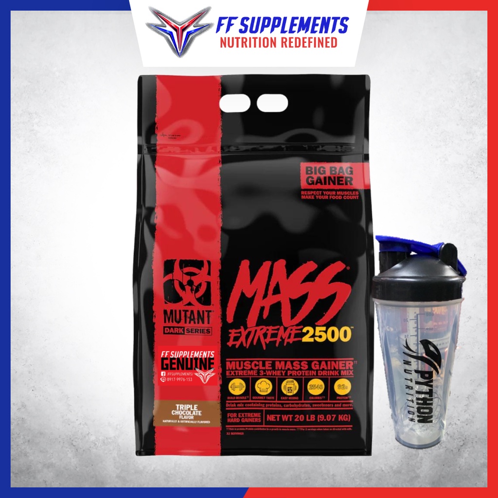 Mutant Mass XXXtreme 20lbs with Python Shaker | Shopee Philippines
