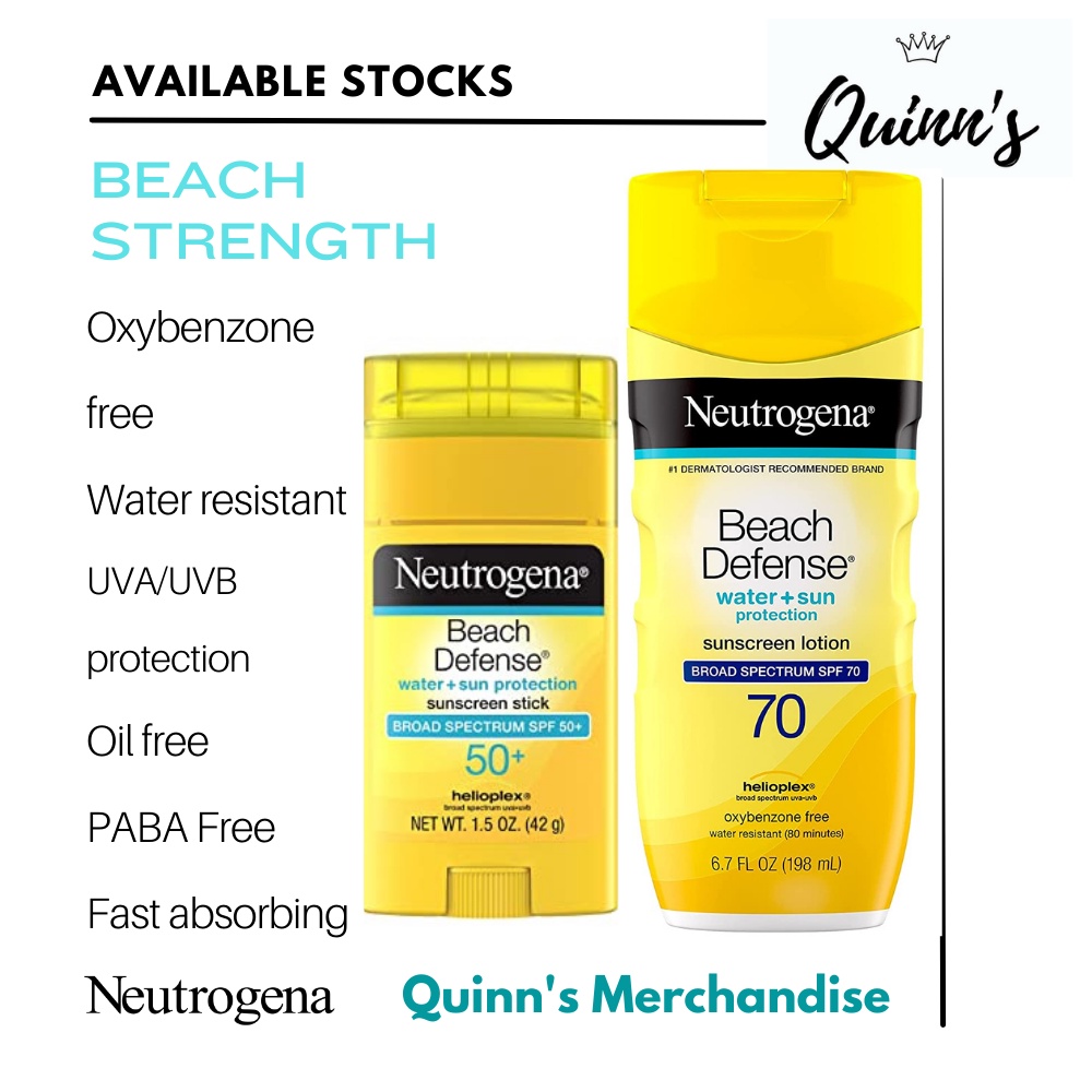 Neutrogena Sunblock Beach Defense Lotion or Stick | Shopee Philippines