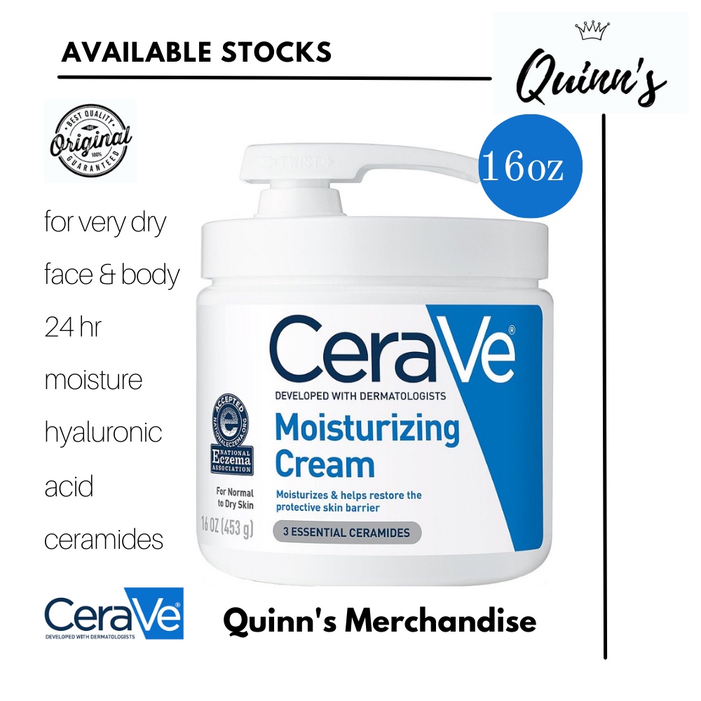 Cerave Moisturizing Cream for Extra Dry Skin Face and Body 16oz with ...