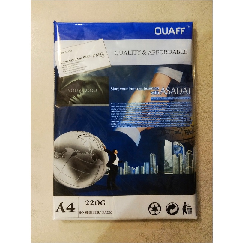 1 Pack 50 Sheets per pack A4 Size Double Sided Matte Calling Card Paper ...